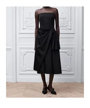 Dior Mid-length Draped Bustier Dress With Asymmetrical Bow