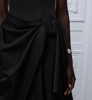 Dior Mid-length Draped Bustier Dress With Asymmetrical Bow