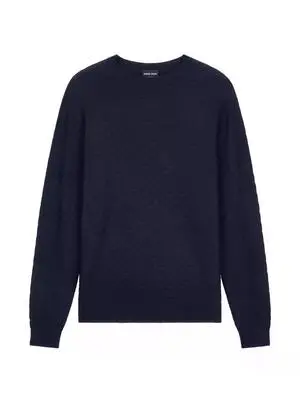 Giorgio Armani Diamond-knit Crew Neck Sweater - Blue