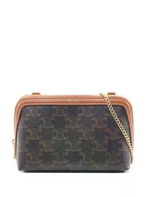 Celine Triomphe Chain Clutch Bag - Black