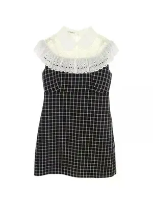 Miu Miu Lace Check Dress - Black