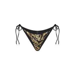 SKIMS Sequin Bikini Bottom - Biscotti Sequined Zebra