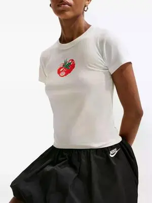 Nike Graphic Print Cropped T-shirt - White