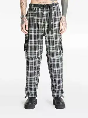 WASTED Convertible Cargo Pants With Tartan Check Pattern - Black