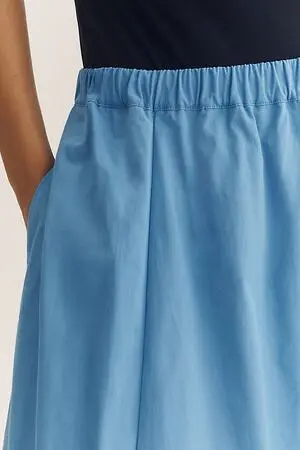 Maeve Cotton Pull-on Midi Skirt - Blue Bonnet