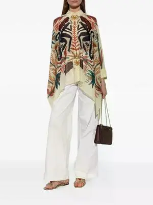 Etro Asymmetrical Graphic Print Shirt - Neutrals