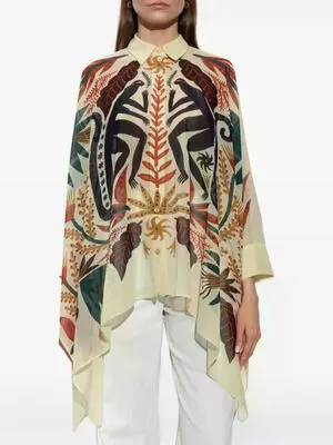 Etro Asymmetrical Graphic Print Shirt - Neutrals