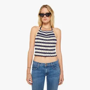MOTHER The Sunburn Knit Halter Top - Navy