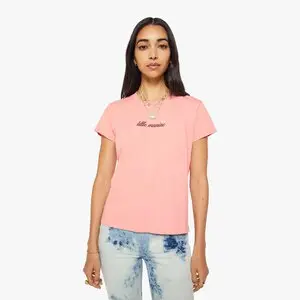 MOTHER The Boxy Goodie Little Maniac T-shirt In Pink - Black