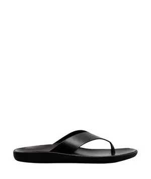 THE ROW Leather Thong Sandals - Black