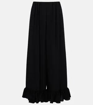 Chloé Silk Crêpe De Chine Wide-leg Pants - Black