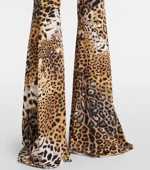 Roberto Cavalli Jaguar-print Jersey Jumpsuit - Multicoloured