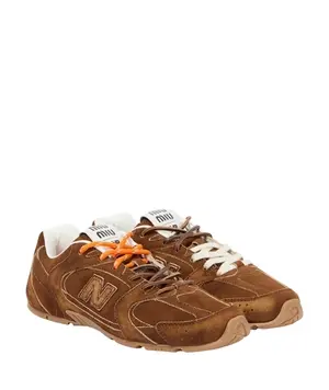 Miu Miu X New Balance 530 Sl Suede Sneakers - Brown