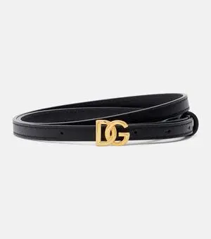 Dolce & Gabbana Dg Logo Leather Belt - Black