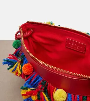 Dolce & Gabbana Fringed Woven Pouch - Red