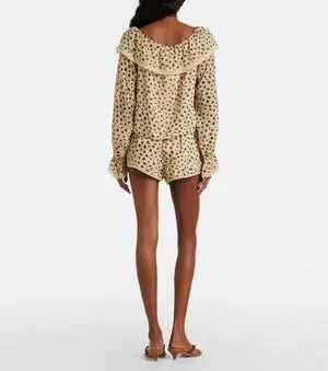 Posse Priscilla Leopard-print Silk Shorts - Beige