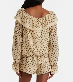 Posse Priscilla Leopard-print Silk Blouse - Beige
