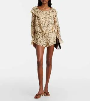 Posse Priscilla Leopard-print Silk Blouse - Beige