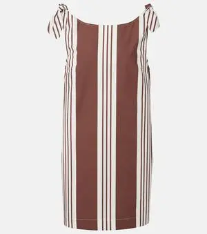 Posse Posse Rosie Striped Cotton Mini Dress Brown