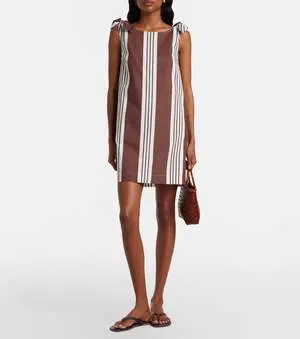 Posse Rosie Striped Cotton Mini Dress - Brown