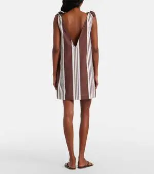Posse Rosie Striped Cotton Mini Dress - Brown