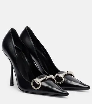 Gucci Boulevard Horsebit Leather Pumps - Black