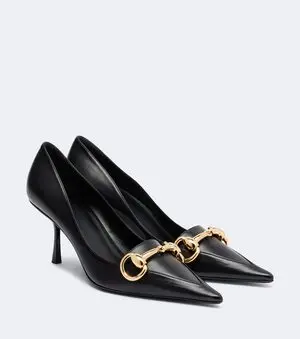 Gucci Boulevard Horsebit Leather Pumps - Black