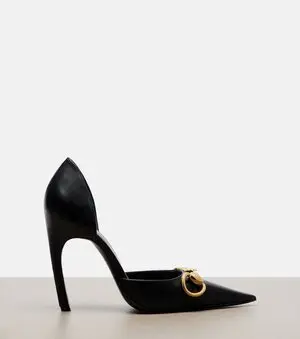 Gucci Boulevard Horsebit Leather Pumps - Black