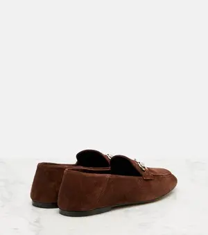 Gucci Jordaan Horsebit Suede Loafers - Brown