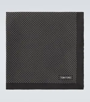 TOM FORD Polka-dot Silk Pocket Square - Black