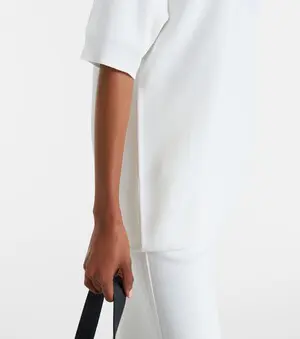 Max Mara Knitted V-neck Top With Ribbed Hem And Cuffs