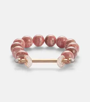 ANANYA 18kt Rose Gold Beaded Bracelet With Gemstones