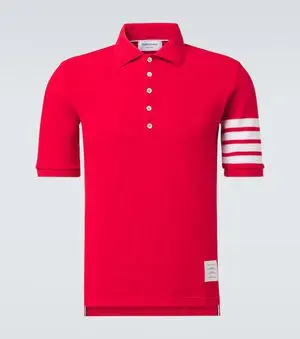 Thom Browne 4-bar Cotton Polo Shirt - Red