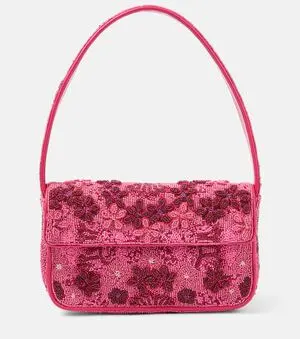 Staud Tommy Beaded Shoulder Bag Pink