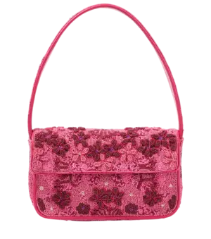 Staud Tommy Beaded Shoulder Bag - Pink