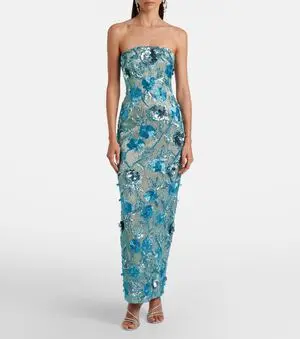 Rachel Gilbert Pierre Embellished Bustier Gown