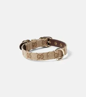 Gucci S/m Gg Canvas Dog Collar - Beige