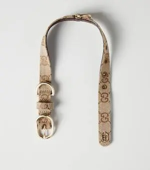 Gucci Gg Canvas Dog Collar - Beige