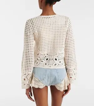FRAME Crochet Denim Shorts