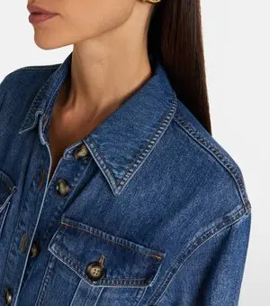 SELF-PORTRAIT Belted Denim Jumpsuit