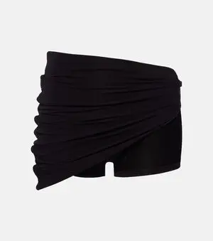 Gucci Draped Crêpe Jersey Shorts - Black