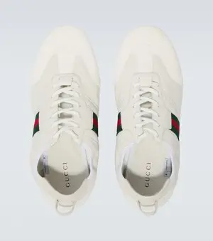 Gucci Leather And Suede Lace-up Sneakers