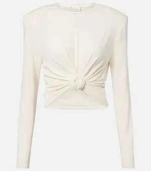 Magda Butrym Cropped Cotton-blend Top - White
