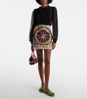 Dolce & Gabbana Printed Cotton Mini Skirt