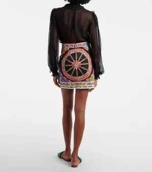 Dolce & Gabbana Printed Cotton Mini Skirt