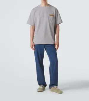 Bottega Veneta Intrecciato Cotton-blend Jersey T-shirt - Grey