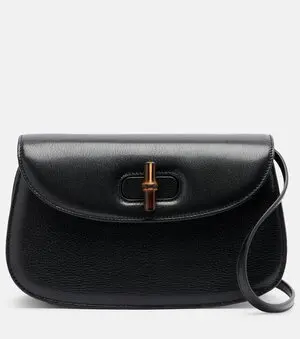 Gucci Bamboo Small Leather Crossbody Bag - Black
