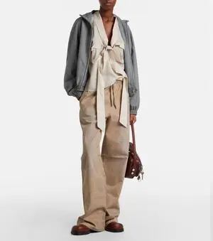 Acne Studios Wide-leg Cotton Twill Pants - Beige