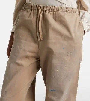 Acne Studios Wide-leg Cotton Twill Pants - Beige