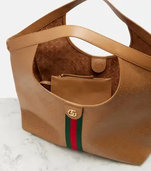 Gucci Giglio Large Leather Tote Bag - Brown
